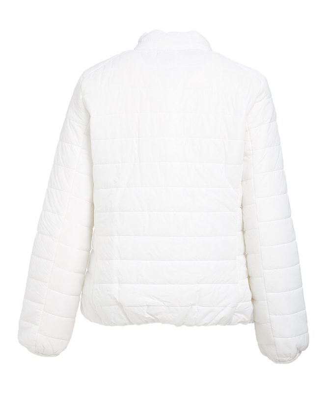 Women White Puffer Leather Jacket | White Leather Jacket |Women Jacket